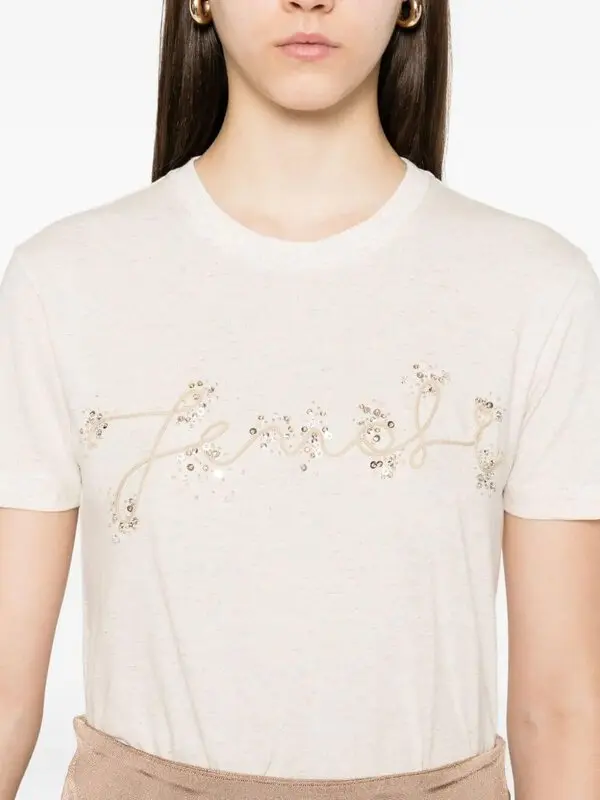 Fendi T-shirt Embr - Multicolor