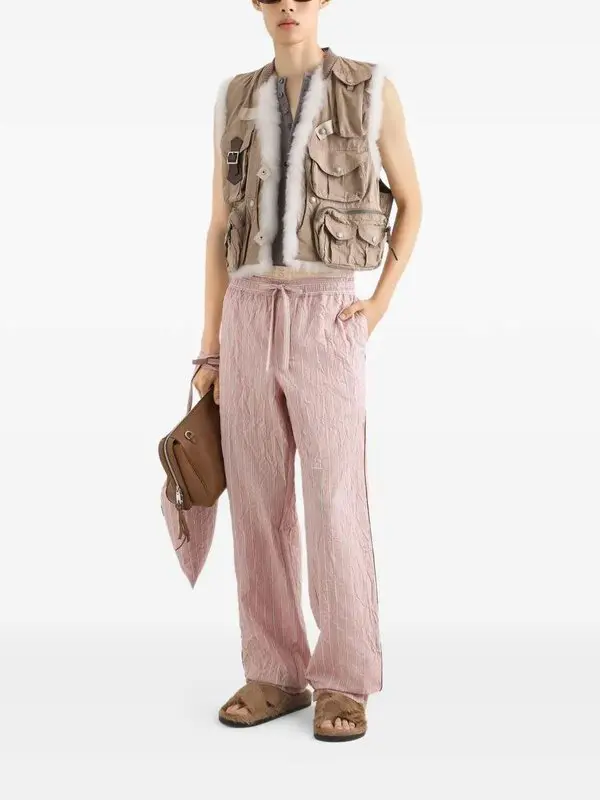 Dolce & Gabbana Striped Trousers With A Wrinkled Effect