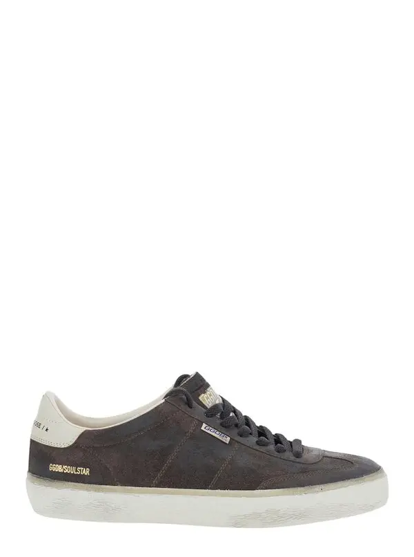 GOLDEN GOOSE Soul-star' Low Sneakers With Metallic Pull-tab In Leather For