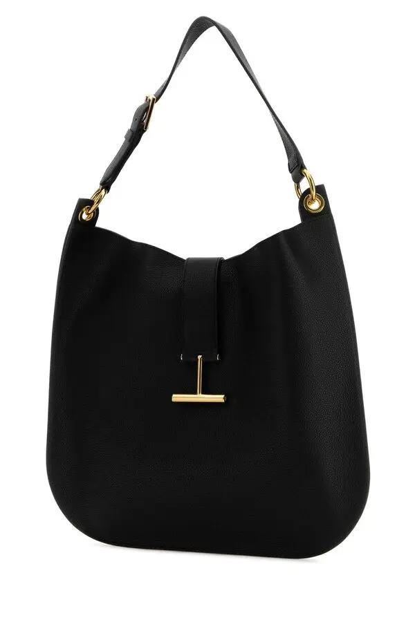 TOM FORD Leather Shoulder Bag - Black