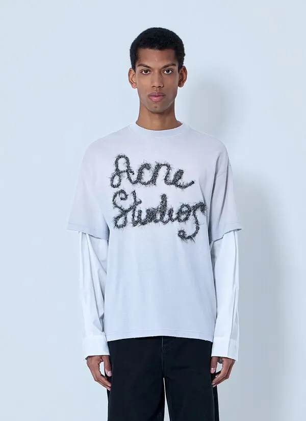 Acne Studios Layered Logo T-shirt - Gray