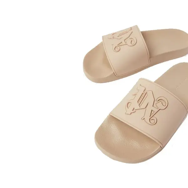 Palm Angels Monogram Pool Slides - Cream