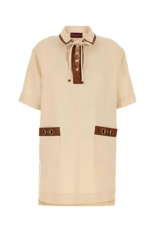 Gucci Sand Linen Mini Dress