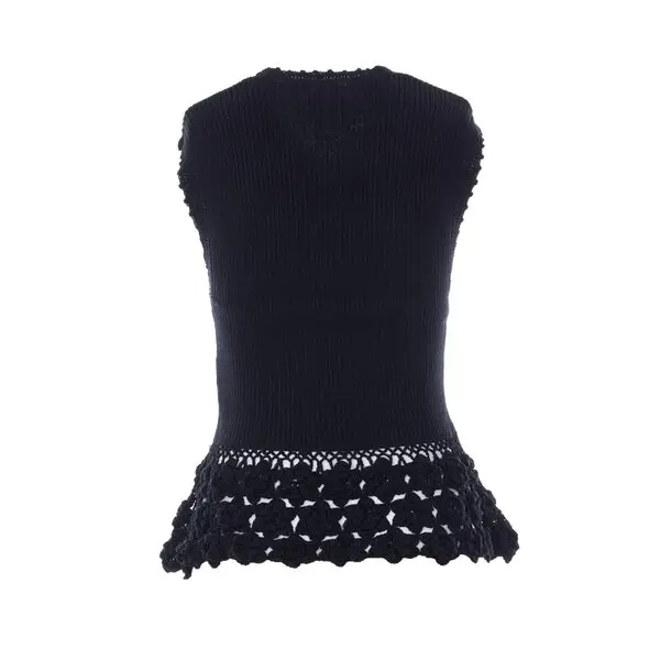 GANNI Cotton Crochet Vest