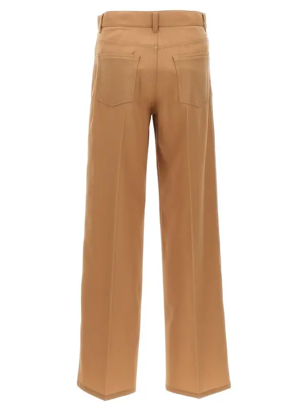 JIL SANDER Wool Gabardine Loose Leg Pants