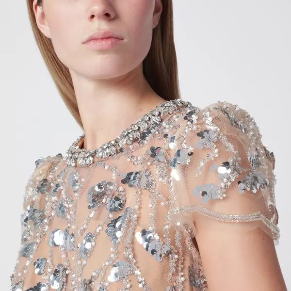 SELF-PORTRAIT Sequin-embellished Midi Dress In Polyester