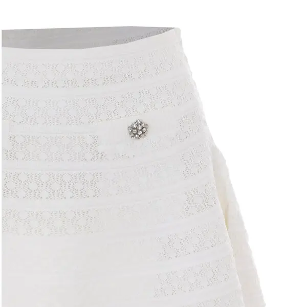 SELF-PORTRAIT Pointelle Knit Mini Skirt