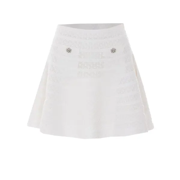SELF-PORTRAIT Pointelle Knit Mini Skirt