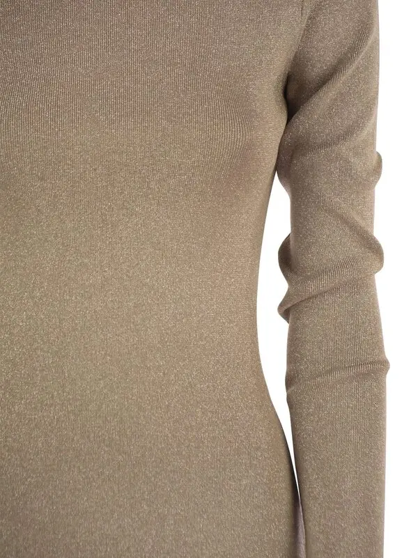 Max Mara Bracco Viscose And Lurex Slim Dress - Cream