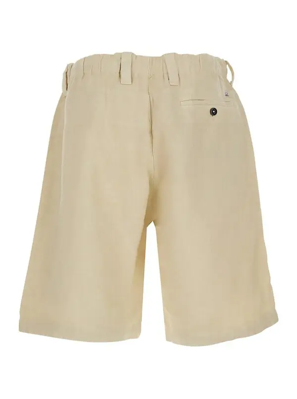 C.P. COMPANY Beige Bermuda With Elasticated Waist And One Front Pocket In Linen For