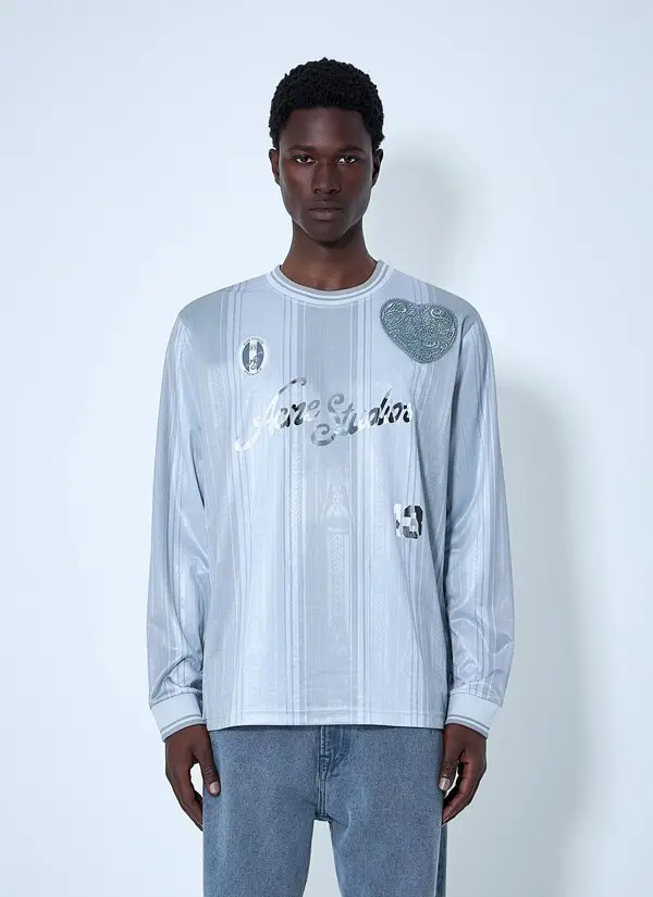 Acne Studios Embroidered Logo Long-sleeve Shirt - Gray