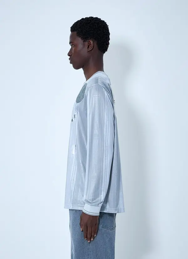 Acne Studios Embroidered Logo Long-sleeve Shirt - Gray