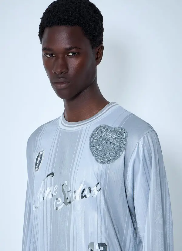 Acne Studios Embroidered Logo Long-sleeve Shirt - Gray