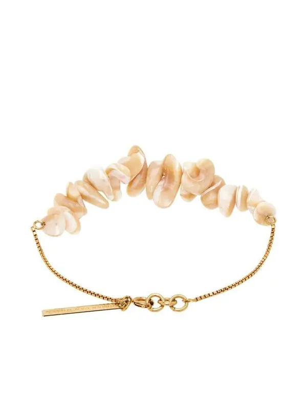 Dries Van Noten Brass And Shell Bracelet - Silver