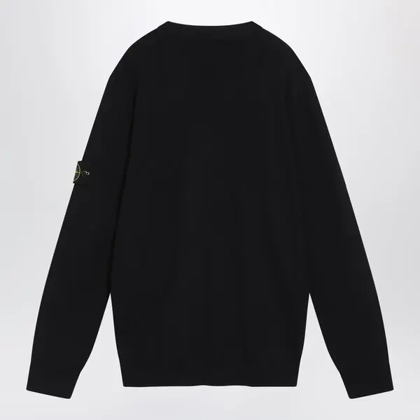 Stone Island Navy Wool Crew-neck Sweater - Blue
