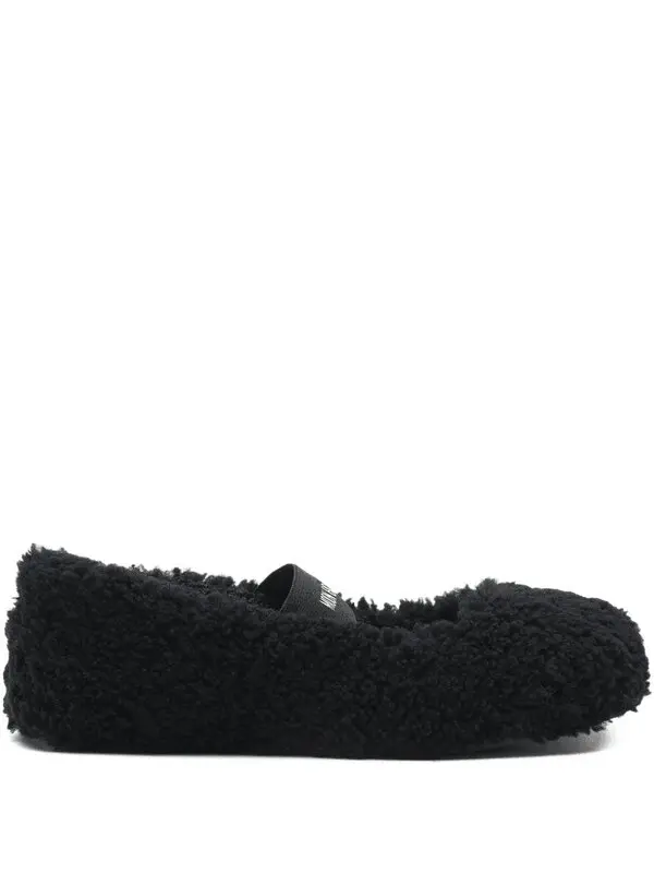 Moon Boot Shearling Ballet Flats - Black