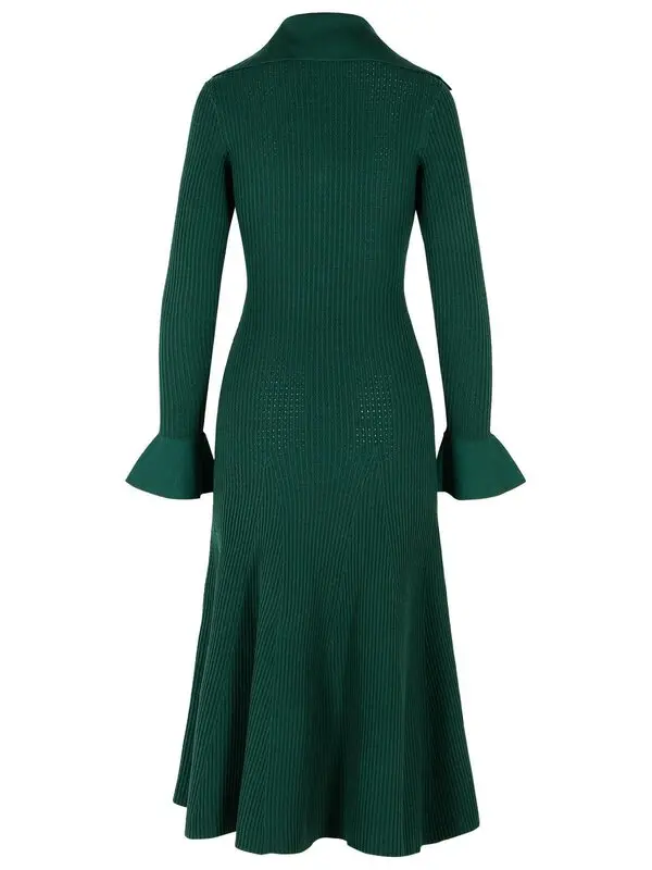 SELF-PORTRAIT Ribbed Viscose Blend Dress