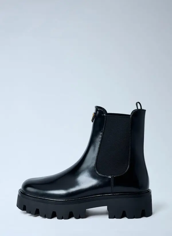 Prada Logo Plaque Ankle Boots