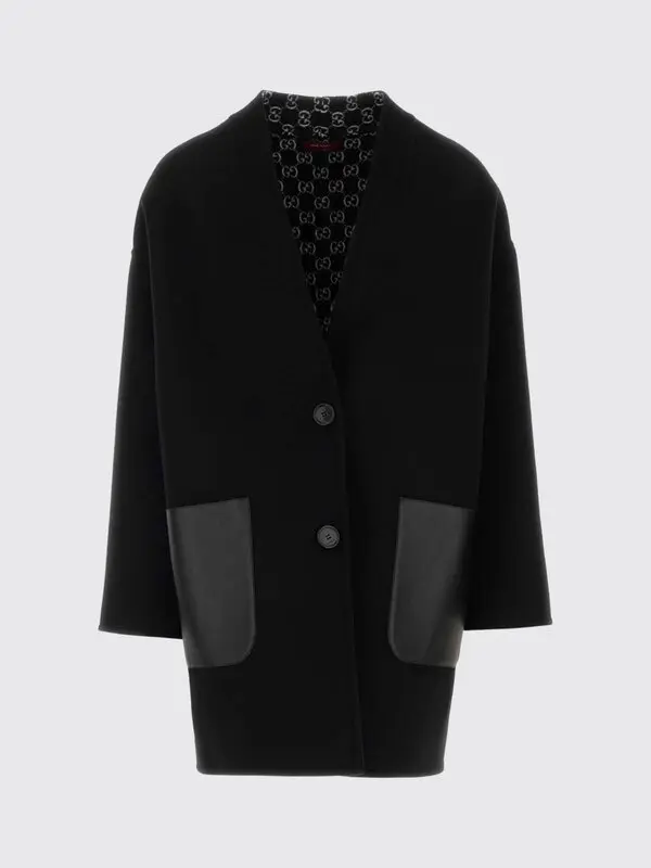 Gucci Wool Coat With Leather Patch Pockets