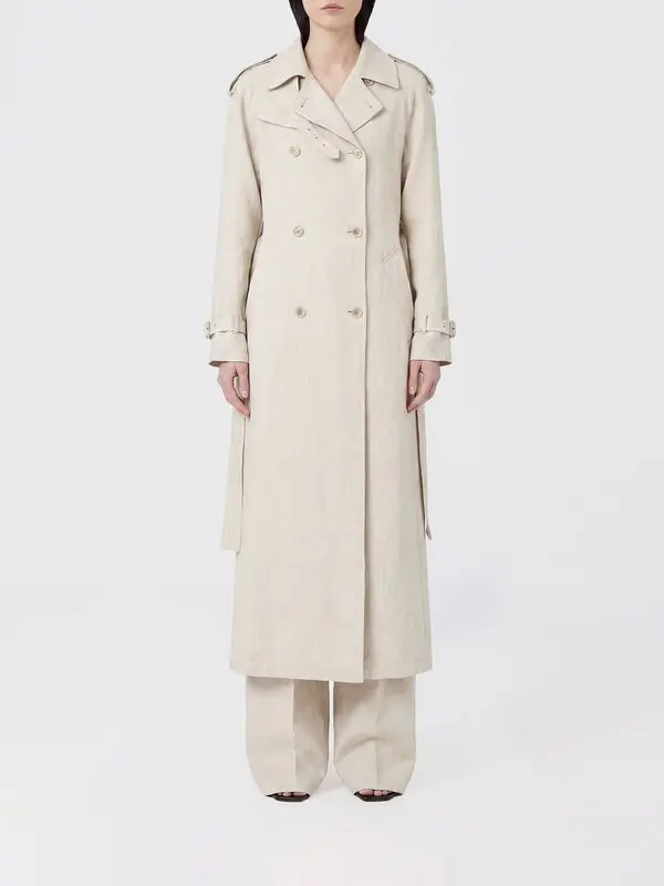 Max Mara Linen Longline Coat - Cream