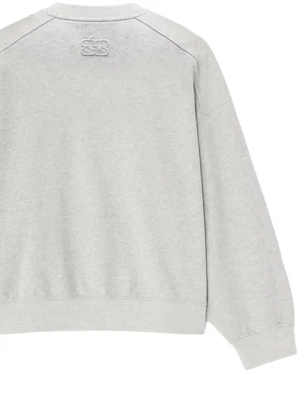GANNI Logo Cotton Sweatshirt - Gray