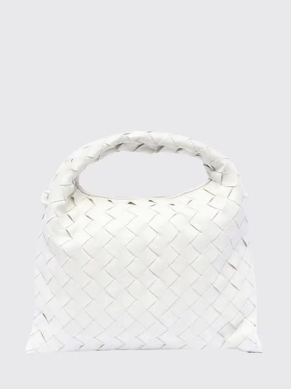 Bottega Veneta Hop Woven Leather Bag - White