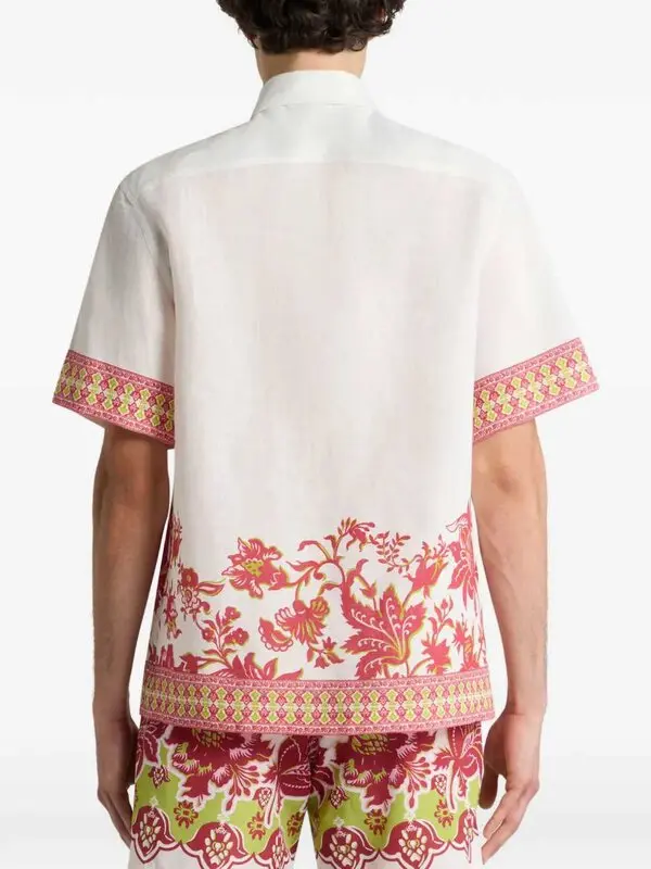 Etro Geometric Floral Linen Shirt