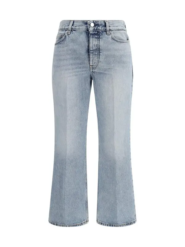 TOTEME Cotton Flared-hem Jeans - Blue