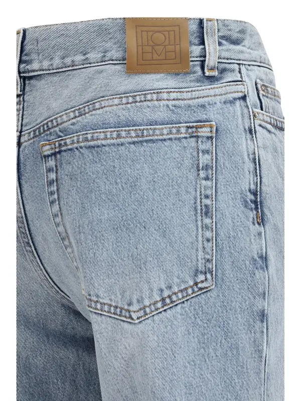 TOTEME Cotton Flared-hem Jeans - Blue