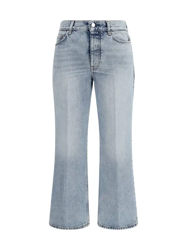 TOTEME Cotton Flared-hem Jeans - Blue