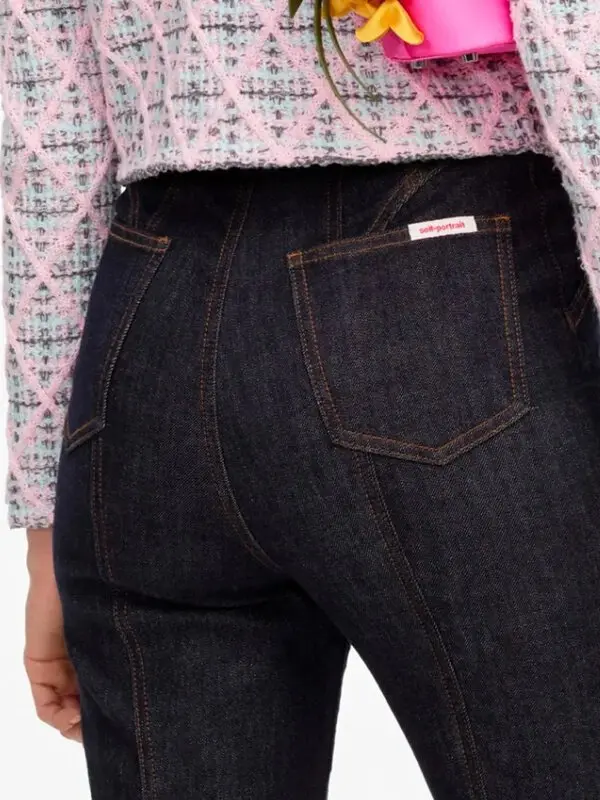 SELF-PORTRAIT High Waisted Denim Jeans - Multicolor