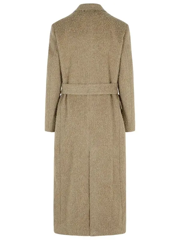 GOLDEN GOOSE Double-breasted Coat In Beige Wool Blend