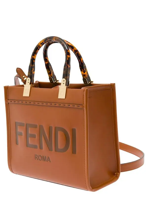 Fendi Sunshine Piccola Tote Bag - Brown