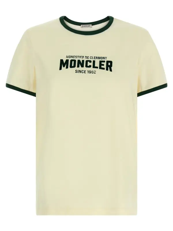 Moncler Flocked Logo T-shirt - Cream