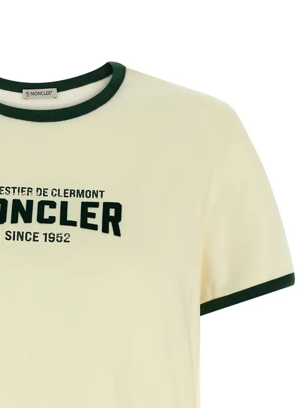 Moncler Flocked Logo T-shirt - Cream