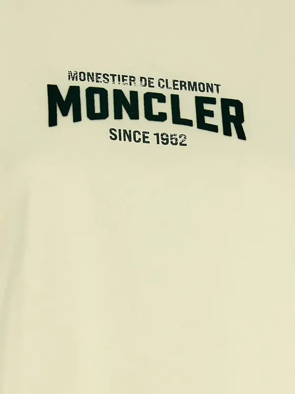 Moncler Flocked Logo T-shirt - Cream