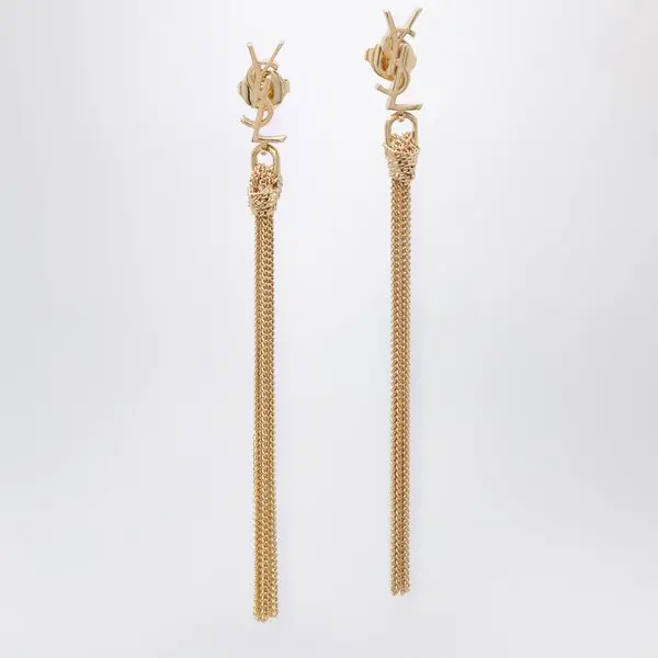Saint Laurent Cassandre Pendant Earrings - Silver