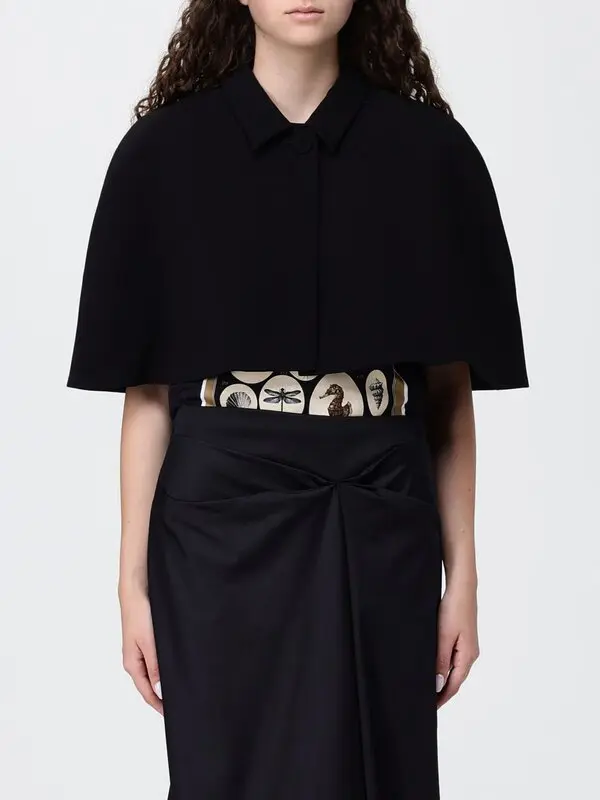 Max Mara Cropped Single-breasted Cape In Cady