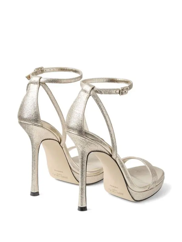 JIMMY CHOO Moza Leather Heel Sandals