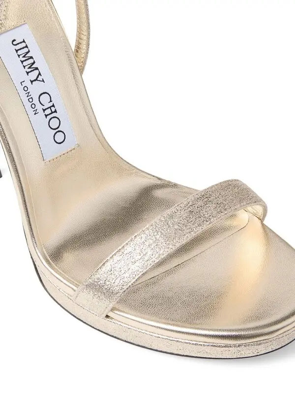 JIMMY CHOO Moza Leather Heel Sandals