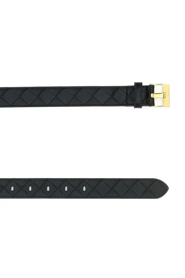 Bottega Veneta Leather Watch Belt - Black