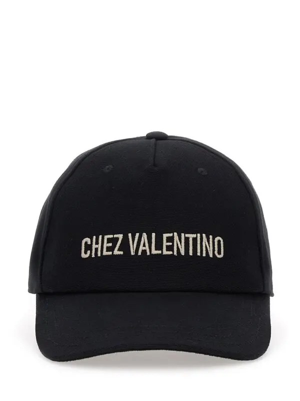 Valentino Garavani Chez Cotton Baseball Hat - Black