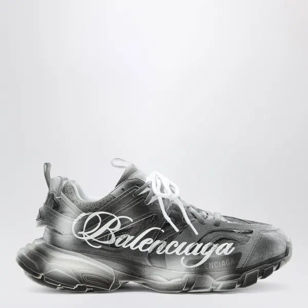 Balenciaga Track Stencil Logo Sneakers In /white - Black