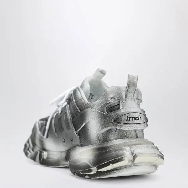 Balenciaga Track Stencil Logo Sneakers In /white - Black