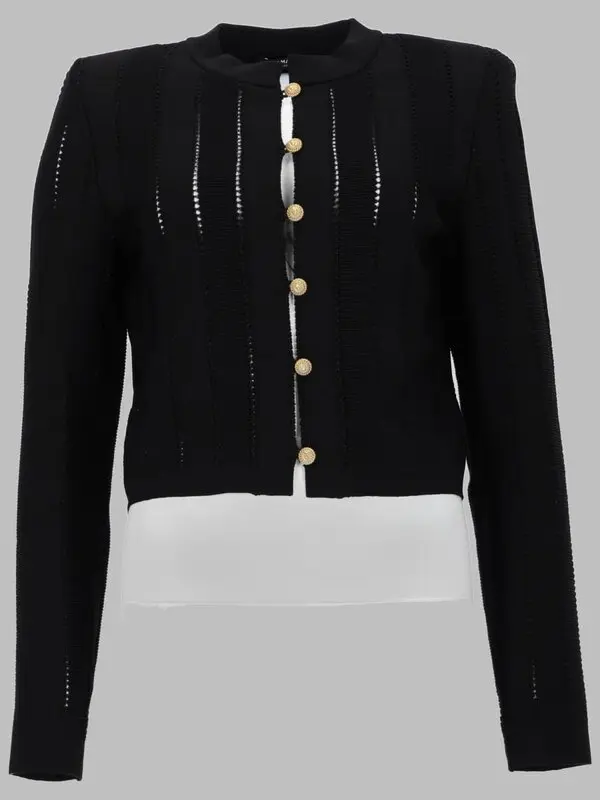 Balmain Cardigan Corto In Maglia