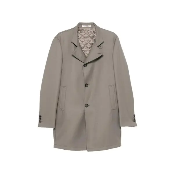 Tagliatore Grey Coats Single Breasted Coats