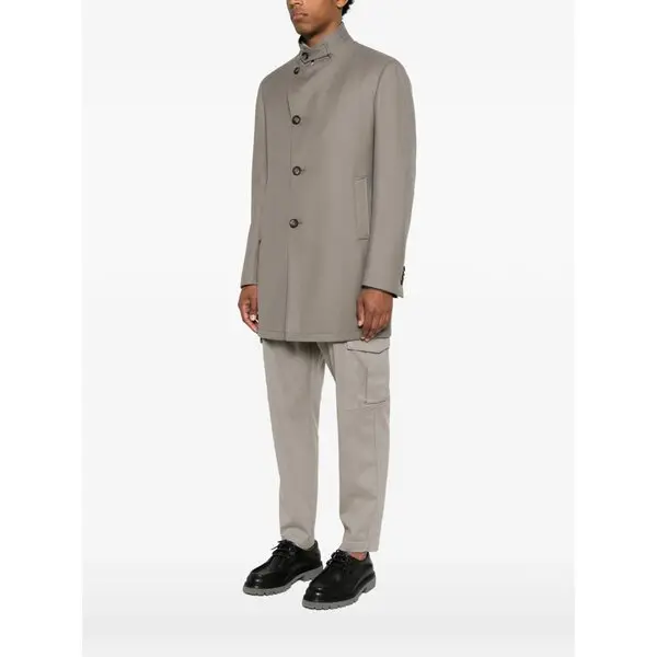 Tagliatore Grey Coats Single Breasted Coats