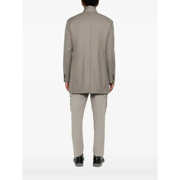 Tagliatore Grey Coats Single Breasted Coats