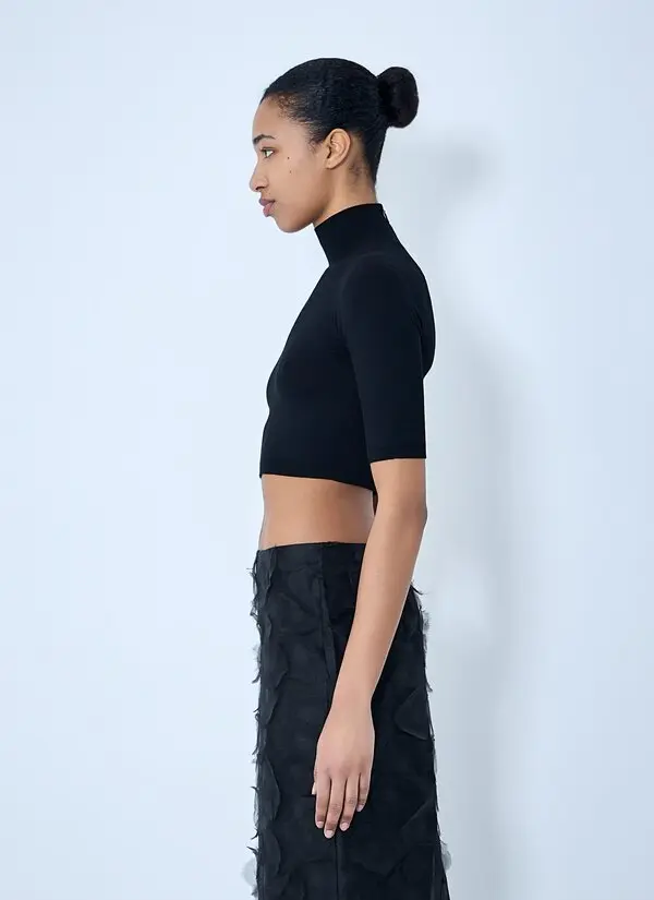 Max Mara High-neck Cropped Knit Top