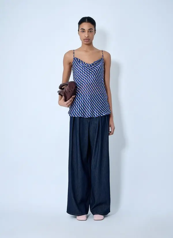 Dries Van Noten Diagonal Stripe Camisole Top - Blue